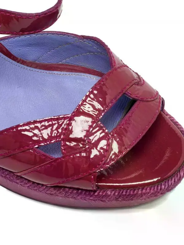 SERGIO ROSSI Patent Leather Platform Sandals