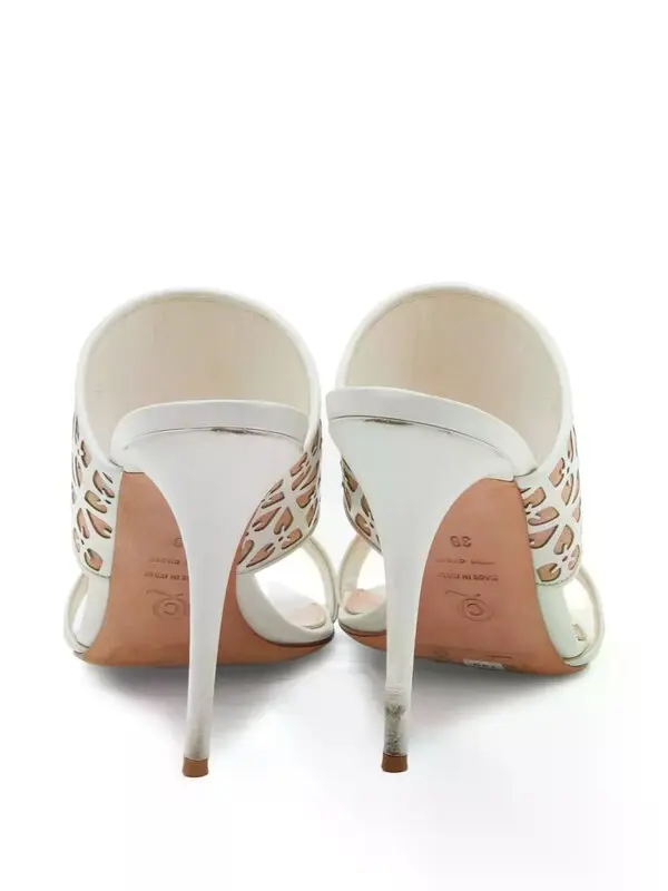 Alexander McQueen 105mm Leather Stiletto Heeled Sandals