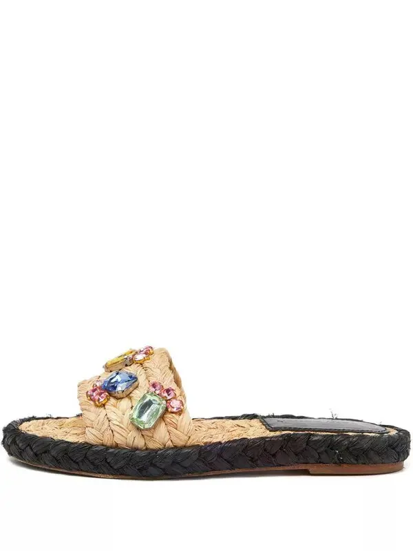 Tory Burch Braided Embellished Espadrille Slides