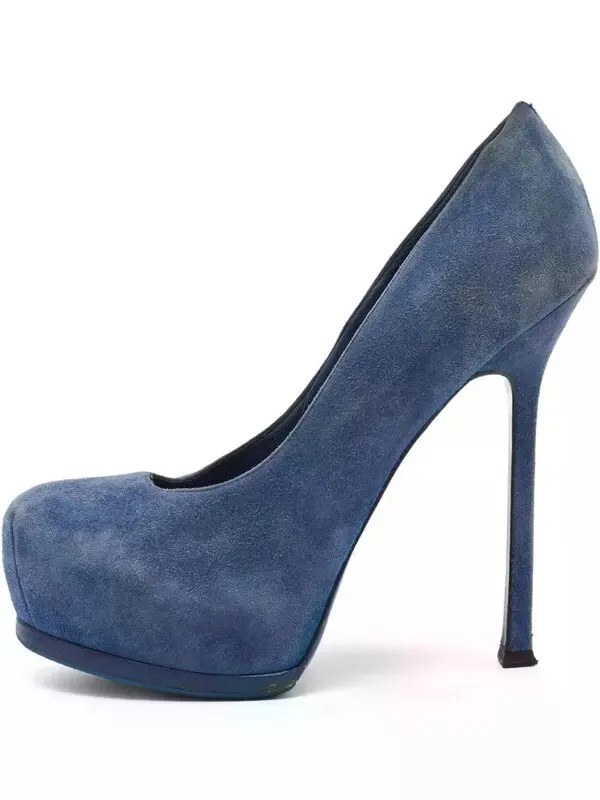 Saint Laurent 135mm Platform Suede Pumps