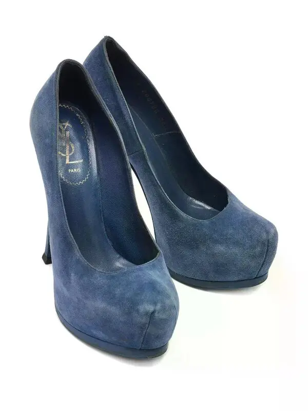 Saint Laurent 135mm Platform Suede Pumps