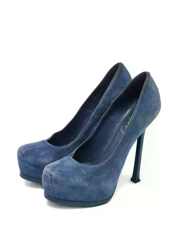 Saint Laurent 135mm Platform Suede Pumps
