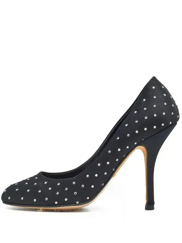 GINA Pre-owned 105mm Crystal-embellished Pumps - Black