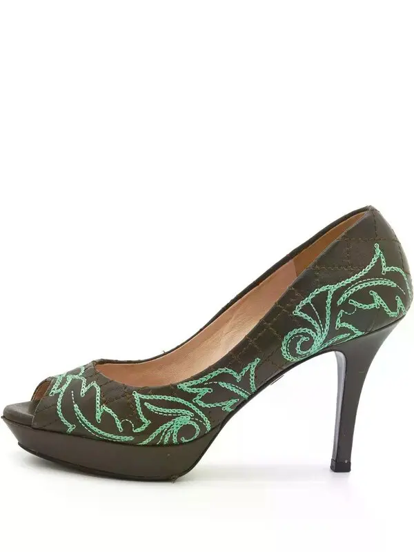 Versace 95mm Embroidered Pumps