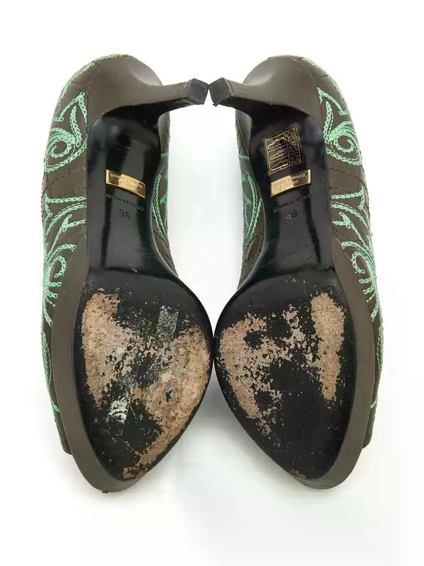 Versace 95mm Embroidered Pumps