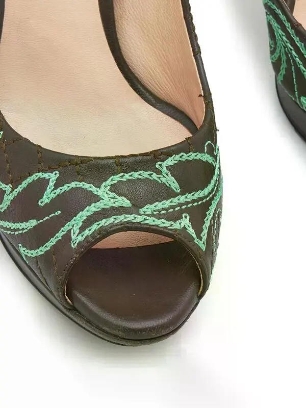 Versace 95mm Embroidered Pumps