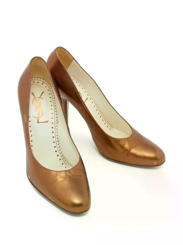 Saint Laurent Metallic Pointed Toe Stiletto Pumps