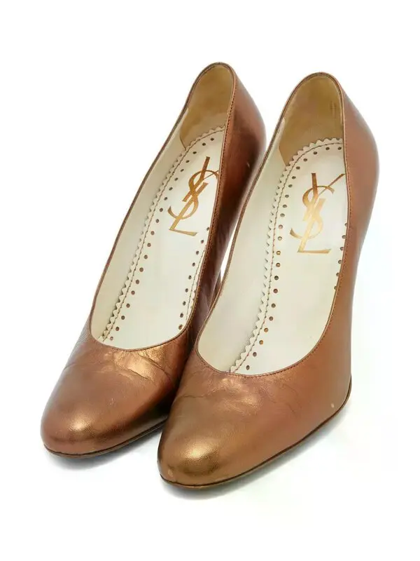 Saint Laurent Metallic Pointed Toe Stiletto Pumps