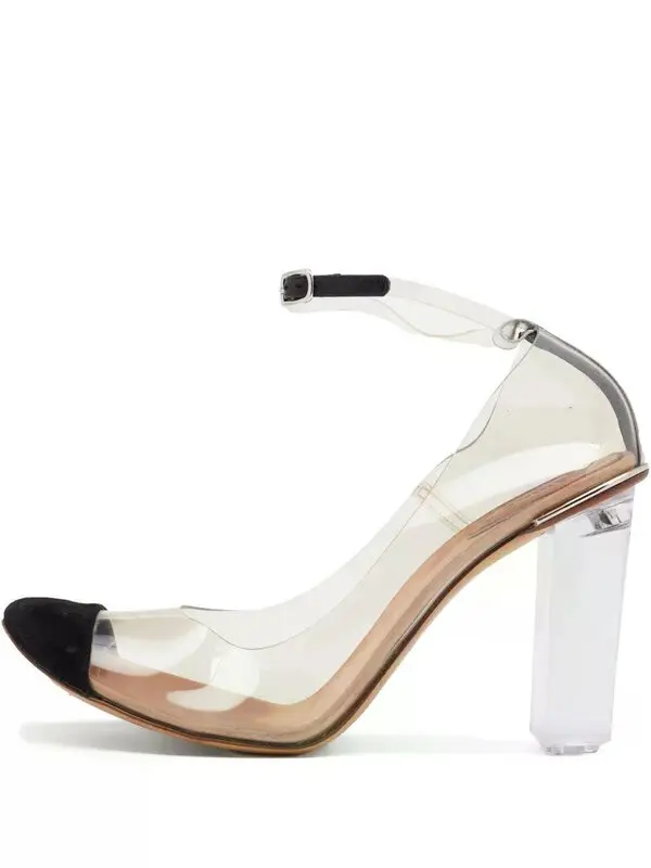 Chloé Translucent Paneled Pumps With Ankle Strap