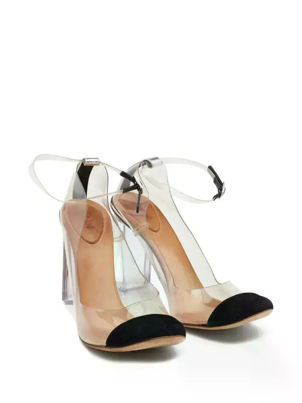 Chloé Translucent Paneled Pumps With Ankle Strap