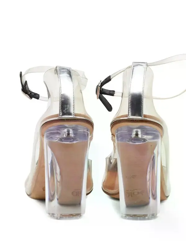 Chloé Translucent Paneled Pumps With Ankle Strap