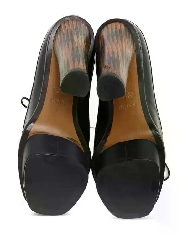 Fendi Calf Leather Platform Boots With Brogue Detailing