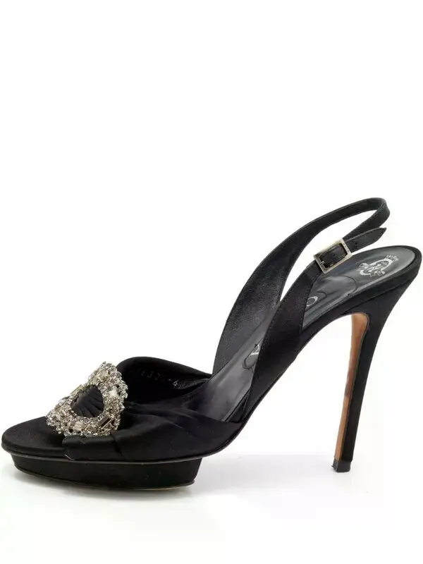 GINA 125mm Crystal-embellished Heeled Sandals - Black