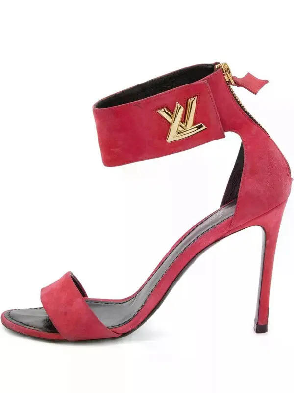LOUIS VUITTON 105mm Twist Suede Sandals - Pink