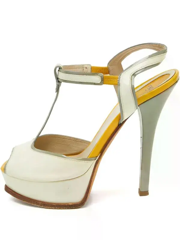 Fendi Calf Leather Platform Stiletto Sandals