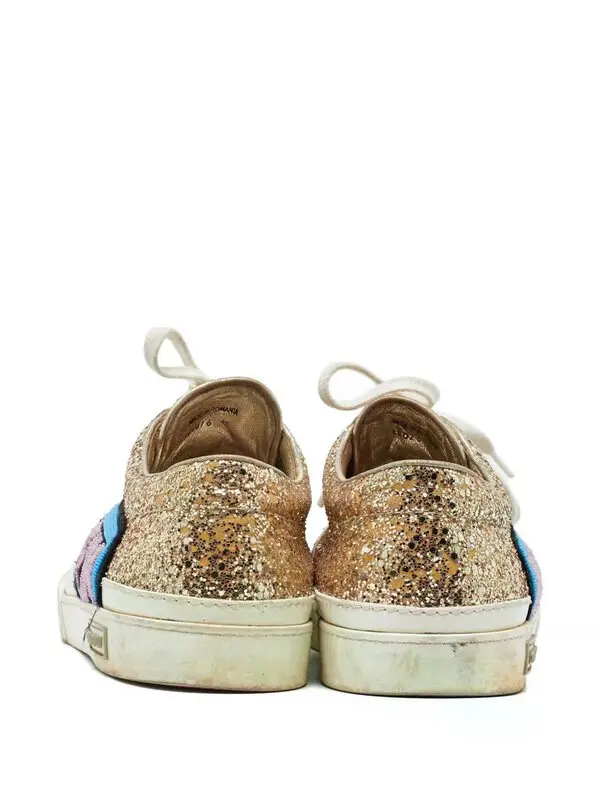 Miu Miu Glitter Paneled Sneakers