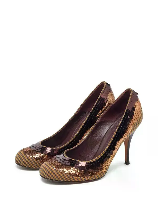 Etro 105mm Sequined Houndstooth Pumps