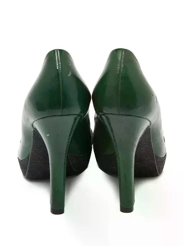 Gucci Leather Open Toe High Heel Pumps