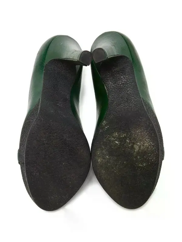 Gucci Leather Open Toe High Heel Pumps