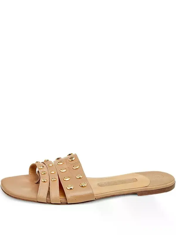 GINA Stud-detailiing Flat Sandals - Neutrals