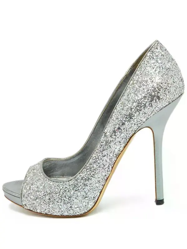 Miu Miu Metallic Glitter High Stiletto Heel Pumps