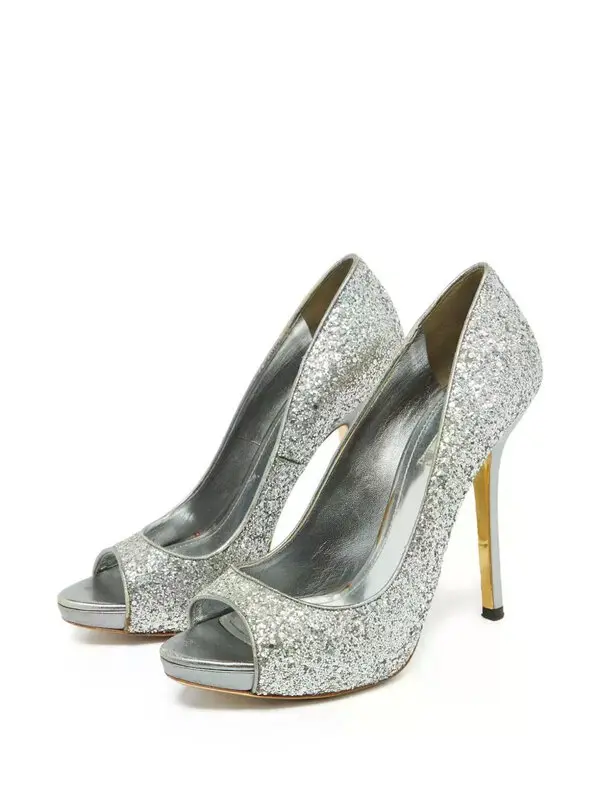 Miu Miu Metallic Glitter High Stiletto Heel Pumps