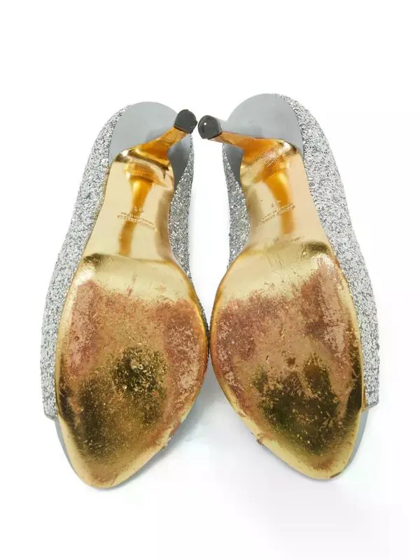 Miu Miu Metallic Glitter High Stiletto Heel Pumps