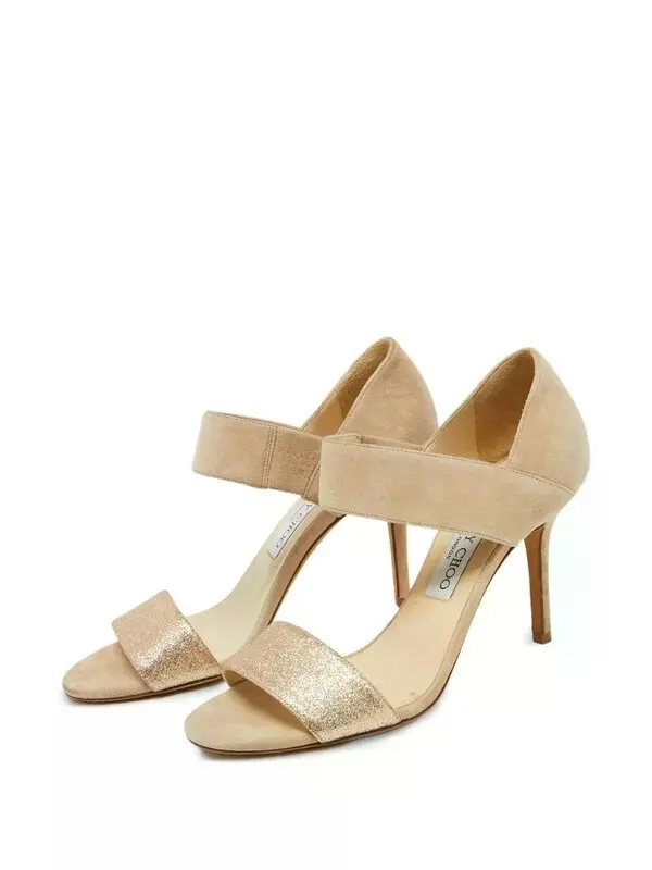 JIMMY CHOO Suede Strap Stiletto Heel Sandals