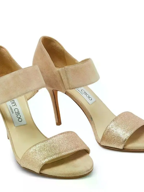 JIMMY CHOO Suede Strap Stiletto Heel Sandals