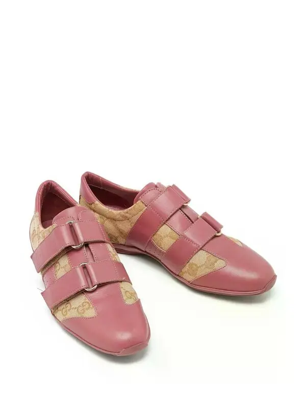 Gucci Gg Canvas Sneakers With Leather Trim And Touch-strap Fastening