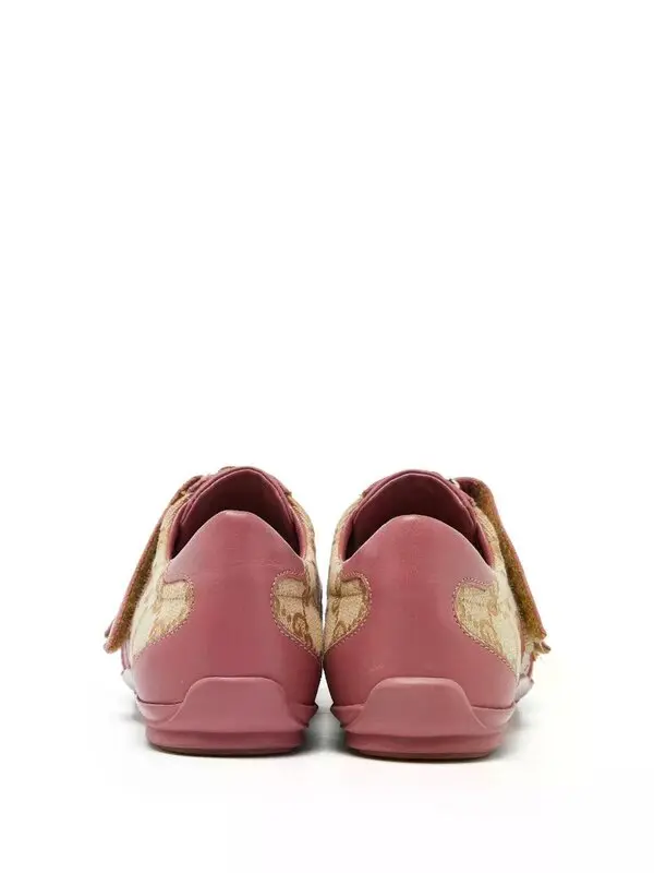 Gucci Gg Canvas Sneakers With Leather Trim And Touch-strap Fastening