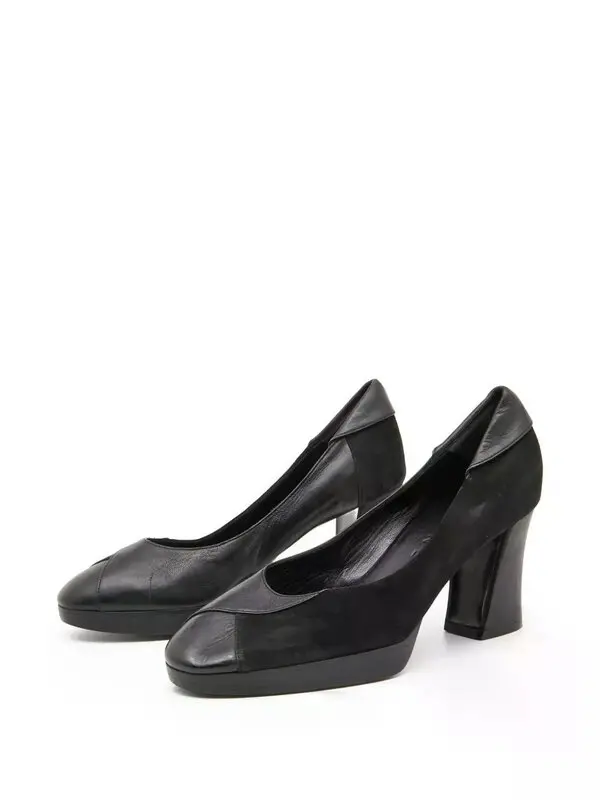Celine Leather & Suede Platform Block Heel Shoes