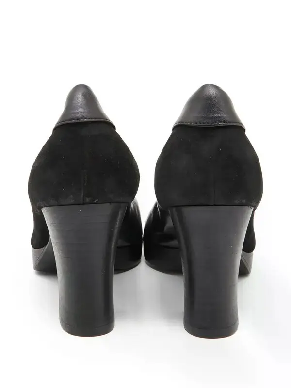 Celine Leather & Suede Platform Block Heel Shoes