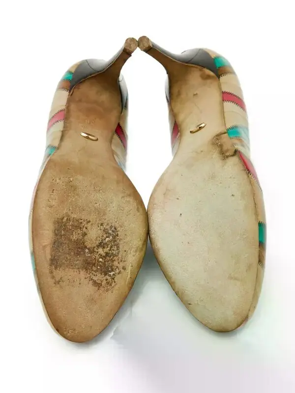 SERGIO ROSSI Printed Leather Pumps