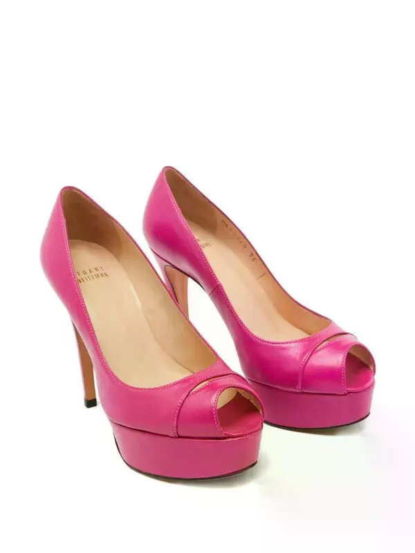 STUART WEITZMAN Leather Peep-toe Platform Stiletto Pumps