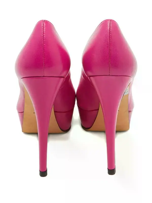 STUART WEITZMAN Leather Peep-toe Platform Stiletto Pumps