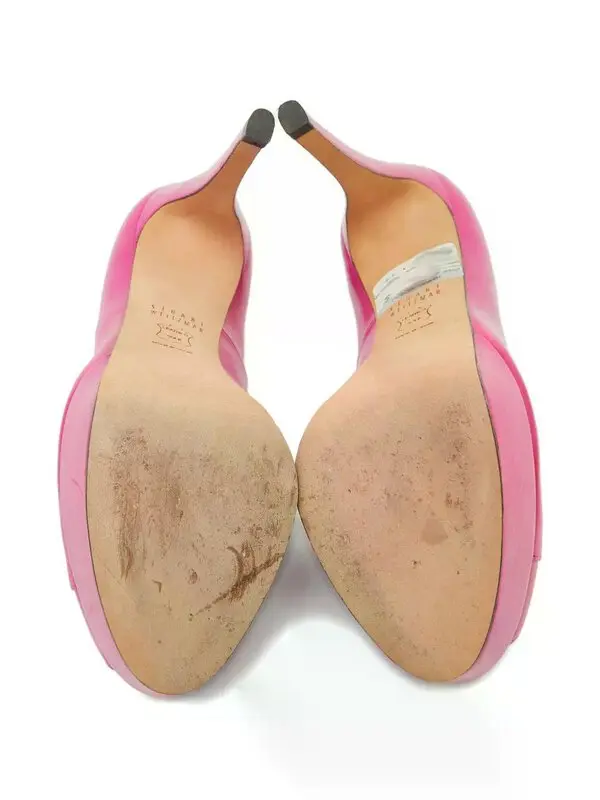 STUART WEITZMAN Leather Peep-toe Platform Stiletto Pumps