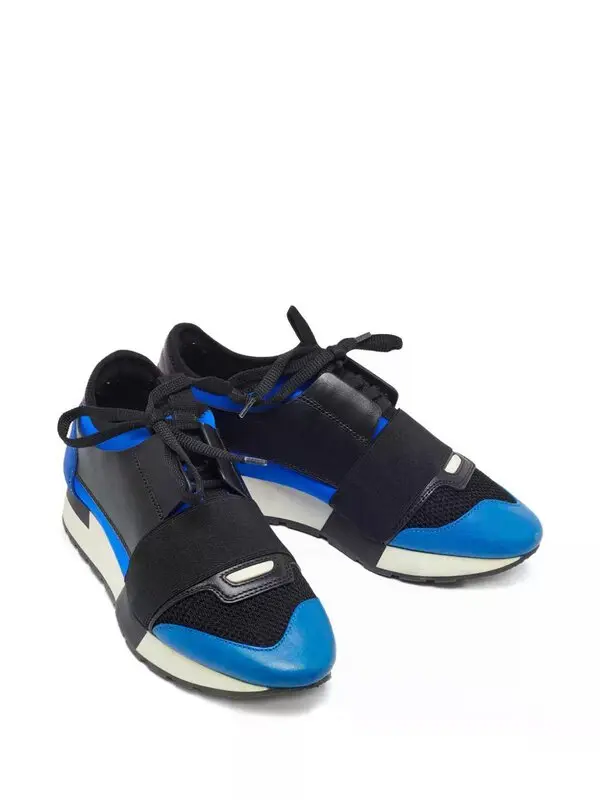 Balenciaga Race Runner Panelled Sneakers - Black