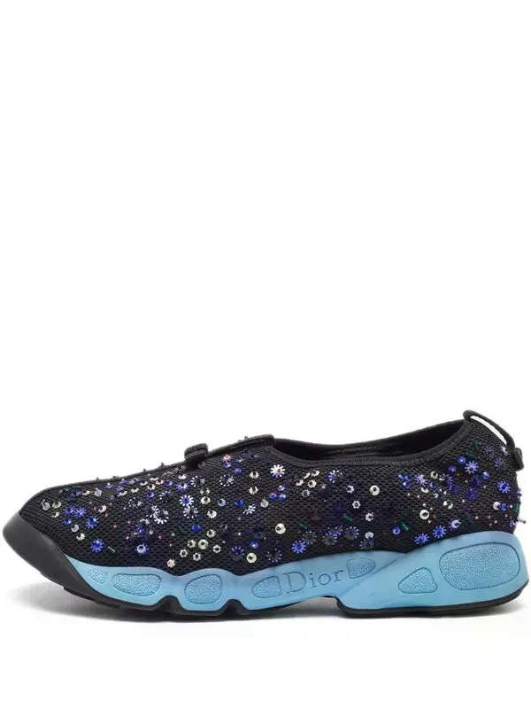 Dior Fusion Sequin-embellished Slip-on Sneakers - Black