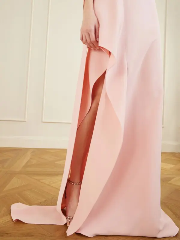 Maticevski Priority Asymmetric Draped Crepe Gown - Pink