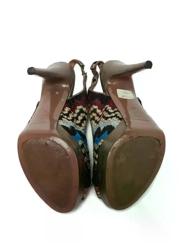 Missoni Leather Peep-toe Stiletto Pumps