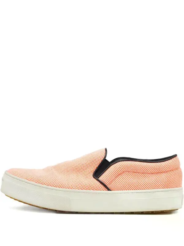 Celine 2024 Checked Canvas Slip-on Sneakers