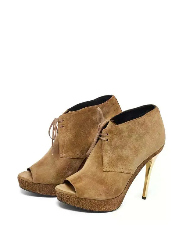 Burberry 130mm Suede Platform Ankle Boots