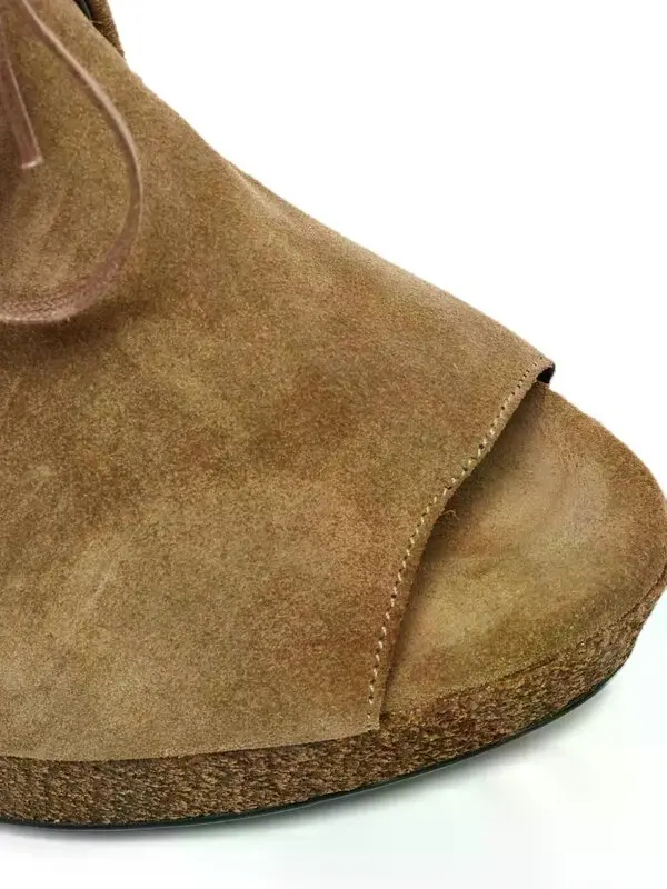 Burberry 130mm Suede Platform Ankle Boots