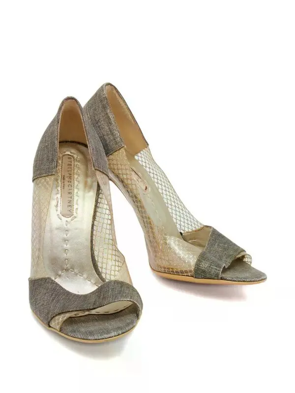 Stella McCartney Open Round Toe Stiletto Heel Pumps - Green