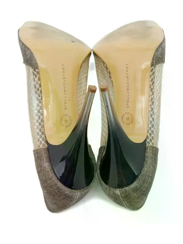 Stella McCartney Open Round Toe Stiletto Heel Pumps - Green