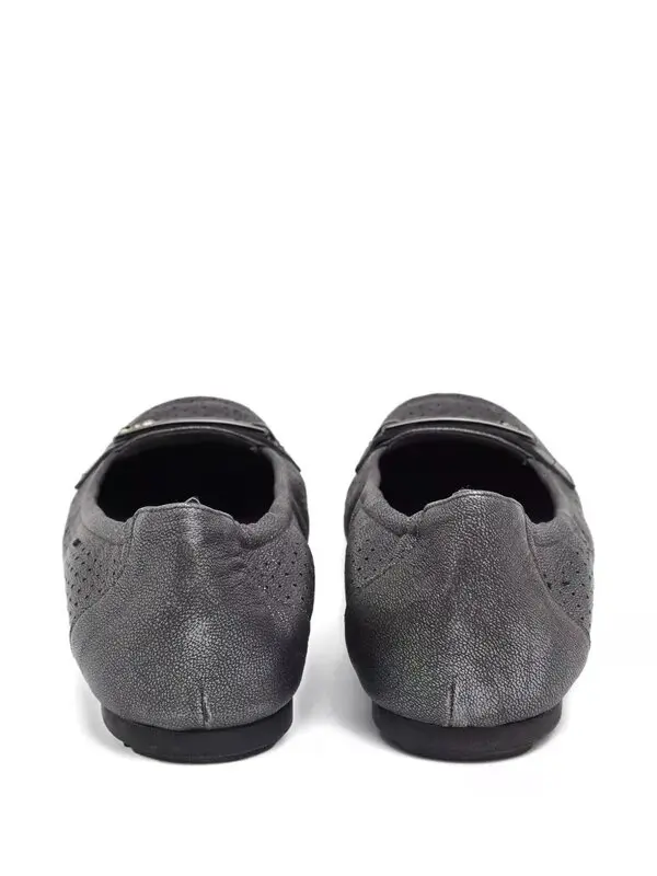 STUART WEITZMAN Leather Perforated Loafers With Embellishment