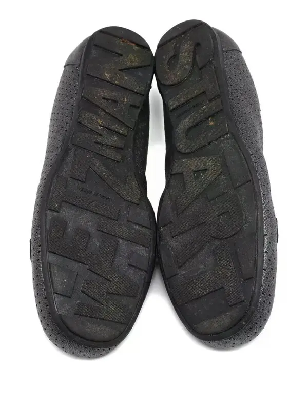 STUART WEITZMAN Leather Perforated Loafers With Embellishment