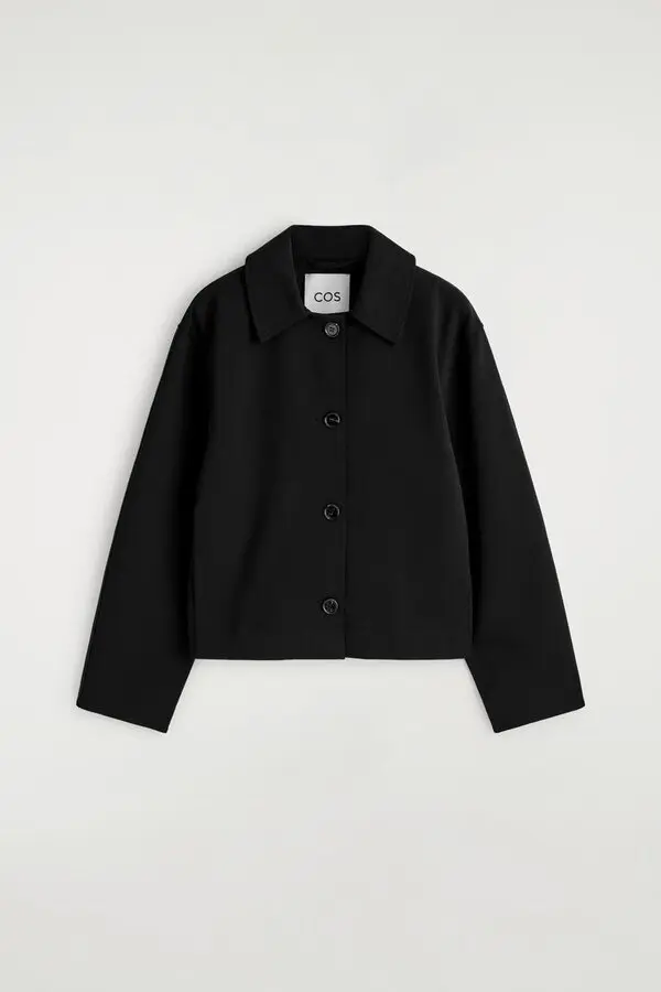 Cos Rounded Jersey Jacket - Black