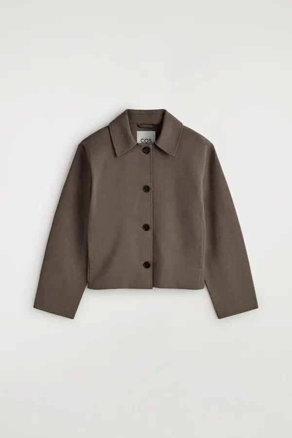 Cos Rounded Jersey Jacket - Brown